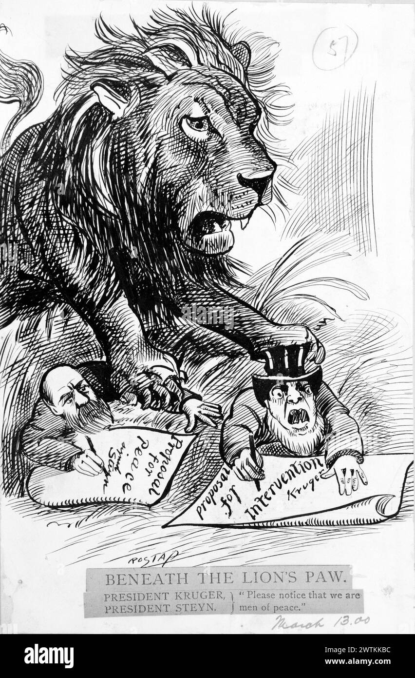 Cartoon - Beneath The Lion's Paw Rostap (1866-1949 Stock Photo - Alamy