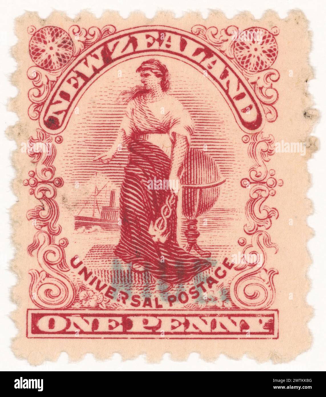 Issued one penny 'Penny Universal' stamp overprinted with 'NIUE ...