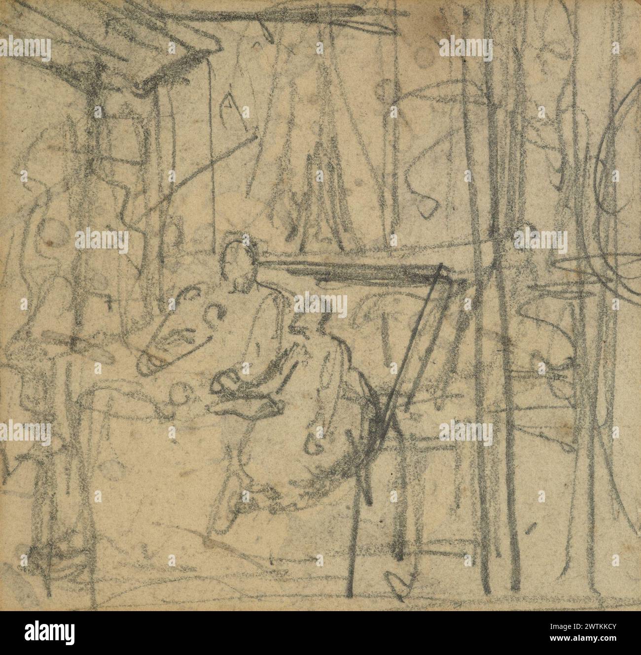 Dutch interior drawings, works on paper Stock Photo - Alamy