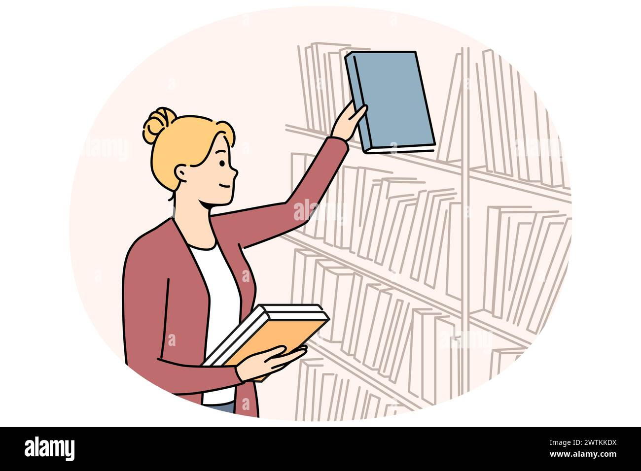 Female school librarian Stock Vector Images - Alamy