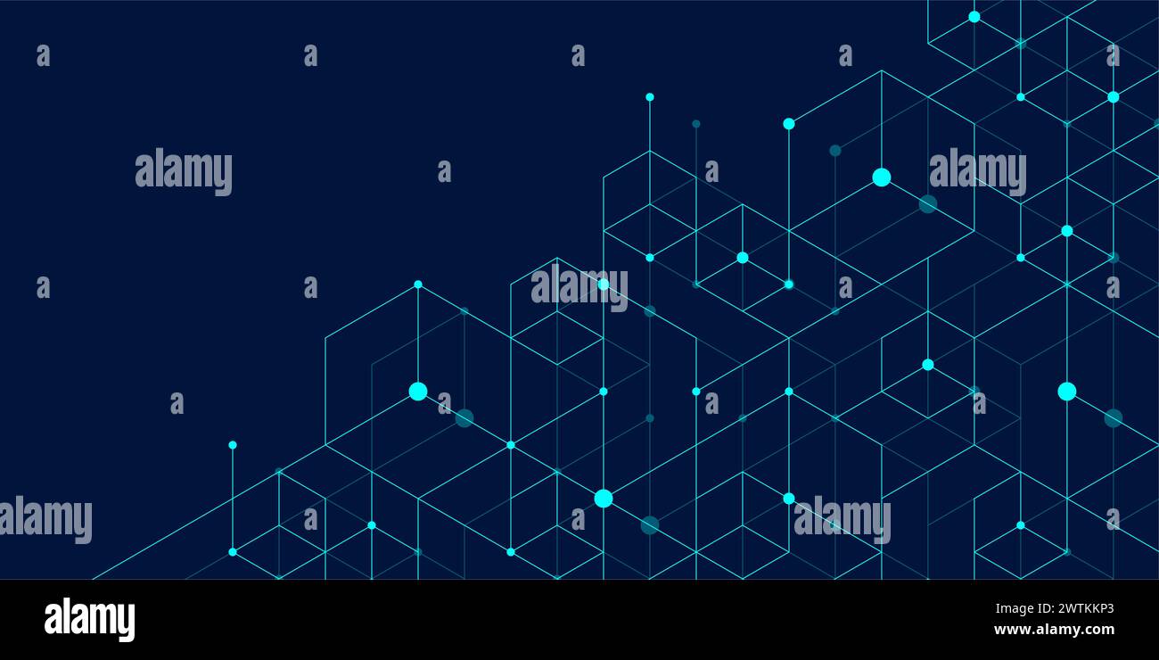 Modern technology illustration with square grid. Technology banner ...