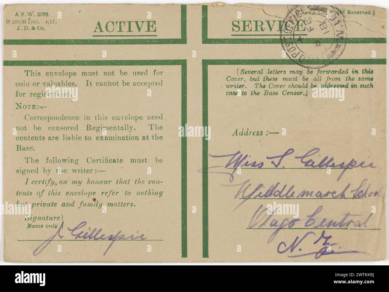 Philatelic 'cover' [envelope], WWI Visual and Verbal Communication ...