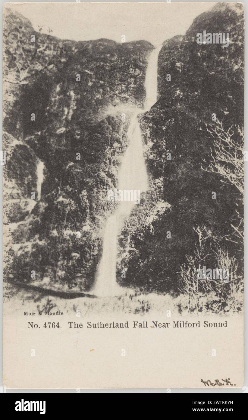 The Sutherland Fall, near Milford Sound postcards Stock Photo - Alamy