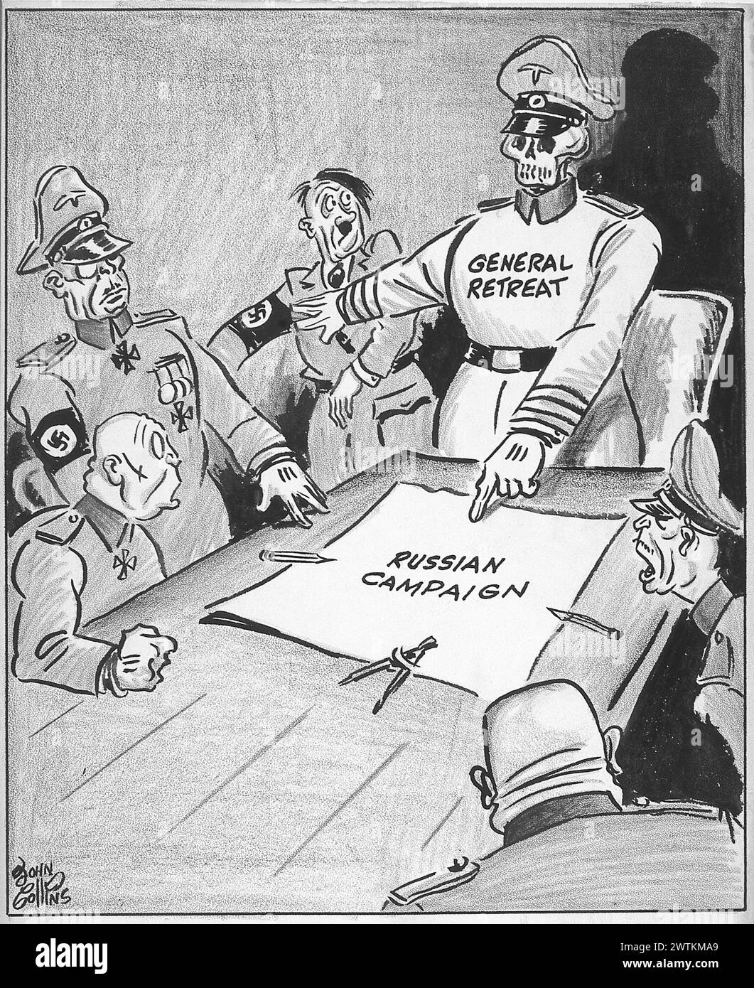 Cartoon new commander in Black and White Stock Photos & Images - Alamy