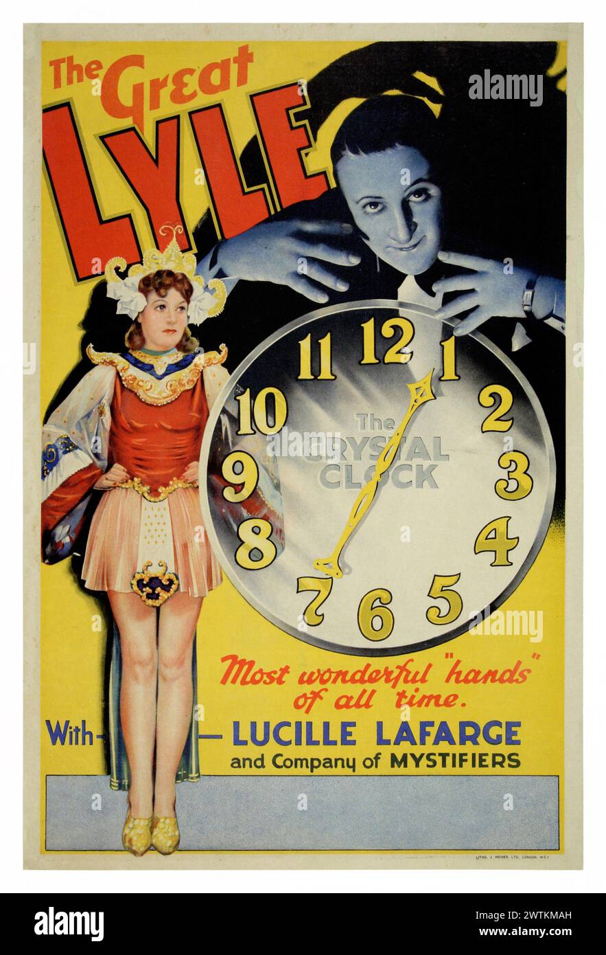 Magic poster - The Great Lyle with Lucille Lafarge Stock Photo - Alamy