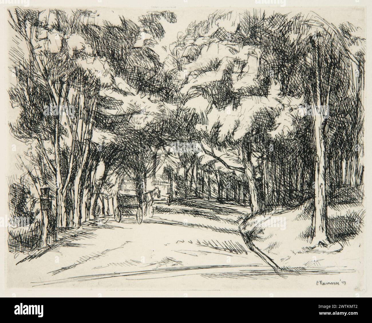 Etching - Promenade on Mount Royal Ernst Neumann (1907-1956 Stock Photo ...