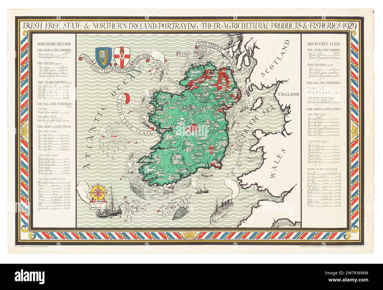 Poster, 'Irish Free State & Northern Ireland' posters Stock Photo - Alamy