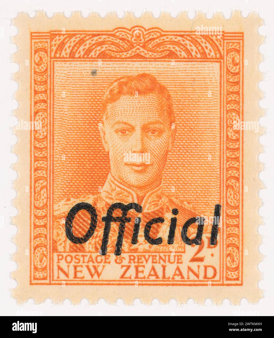 Issued two penny 'King George VI' Official stamp in orange postage ...