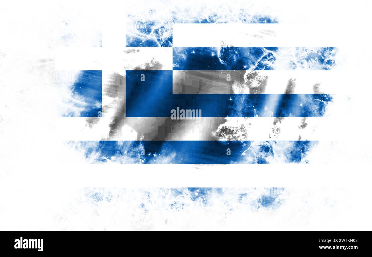 White background with torn flag of Greece Stock Photo - Alamy