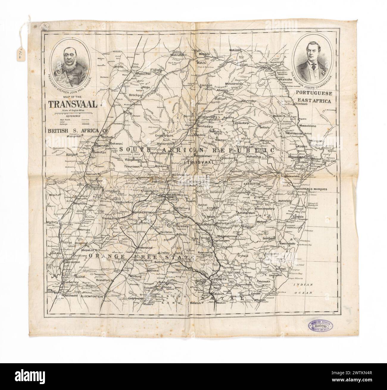 Handkerchief, "Map of the Transvaal" handkerchiefs, memorabilia Stock ...