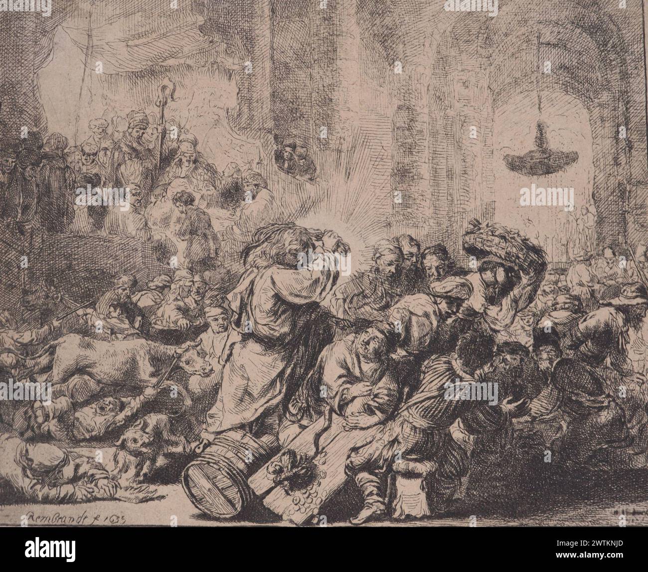 Christ driving the money changers from the Temple, reverse copy prints ...