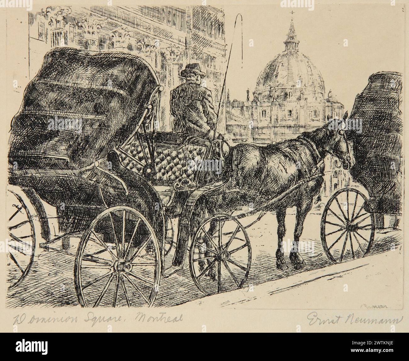 Etching - Dominion Square, Montreal Ernst Neumann (1907-1956 Stock ...