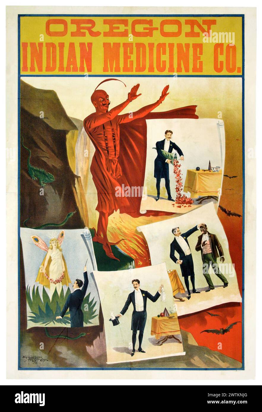 Magic poster - Oregon Indian Medicine Co Stock Photo - Alamy
