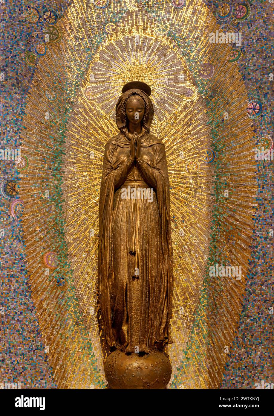 MILAN, ITALY - MARCH 8, 2024: The bronze statue of Immaculate ...