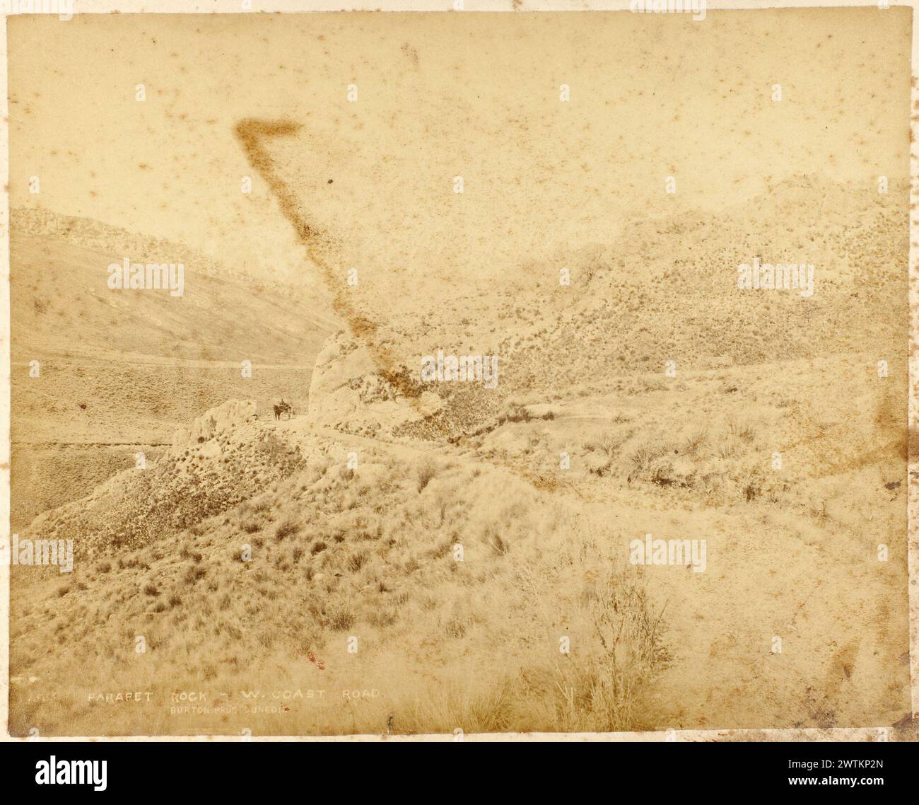 Parapet Rock - West Coast Road. From the album: N.Z. Scenery black-and-white prints Stock Photo ...