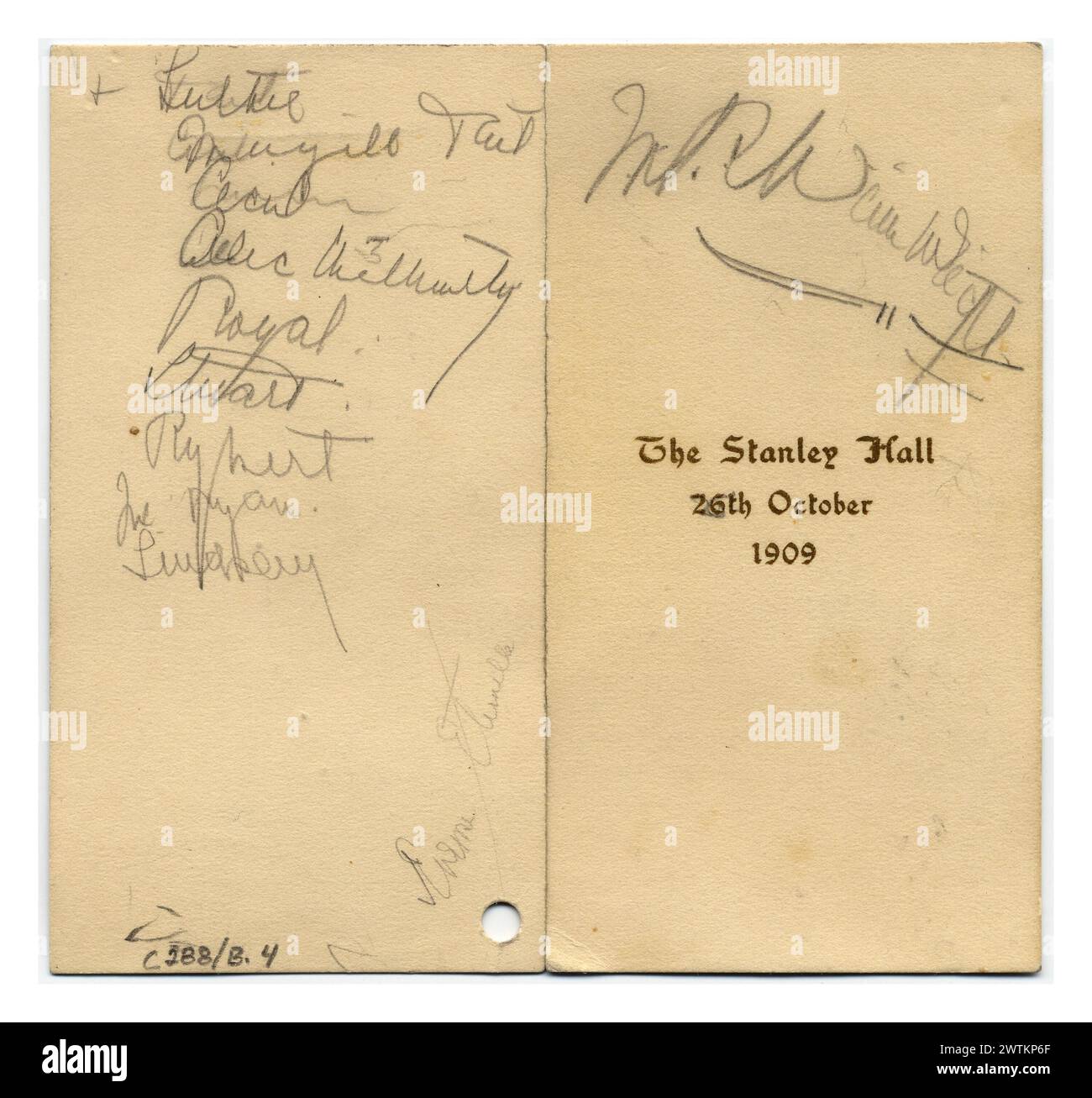 Dance card - The Stanley Hall Stock Photo - Alamy