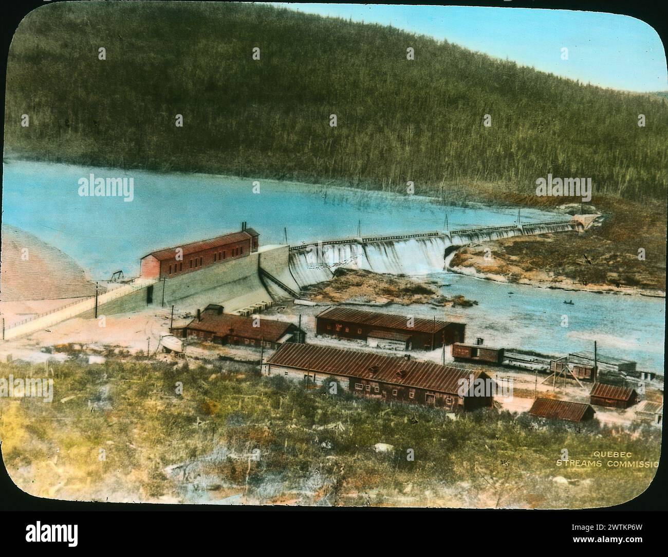 Transparency - Gouin power dam, Saint Maurice River, QC, about 1930 ...