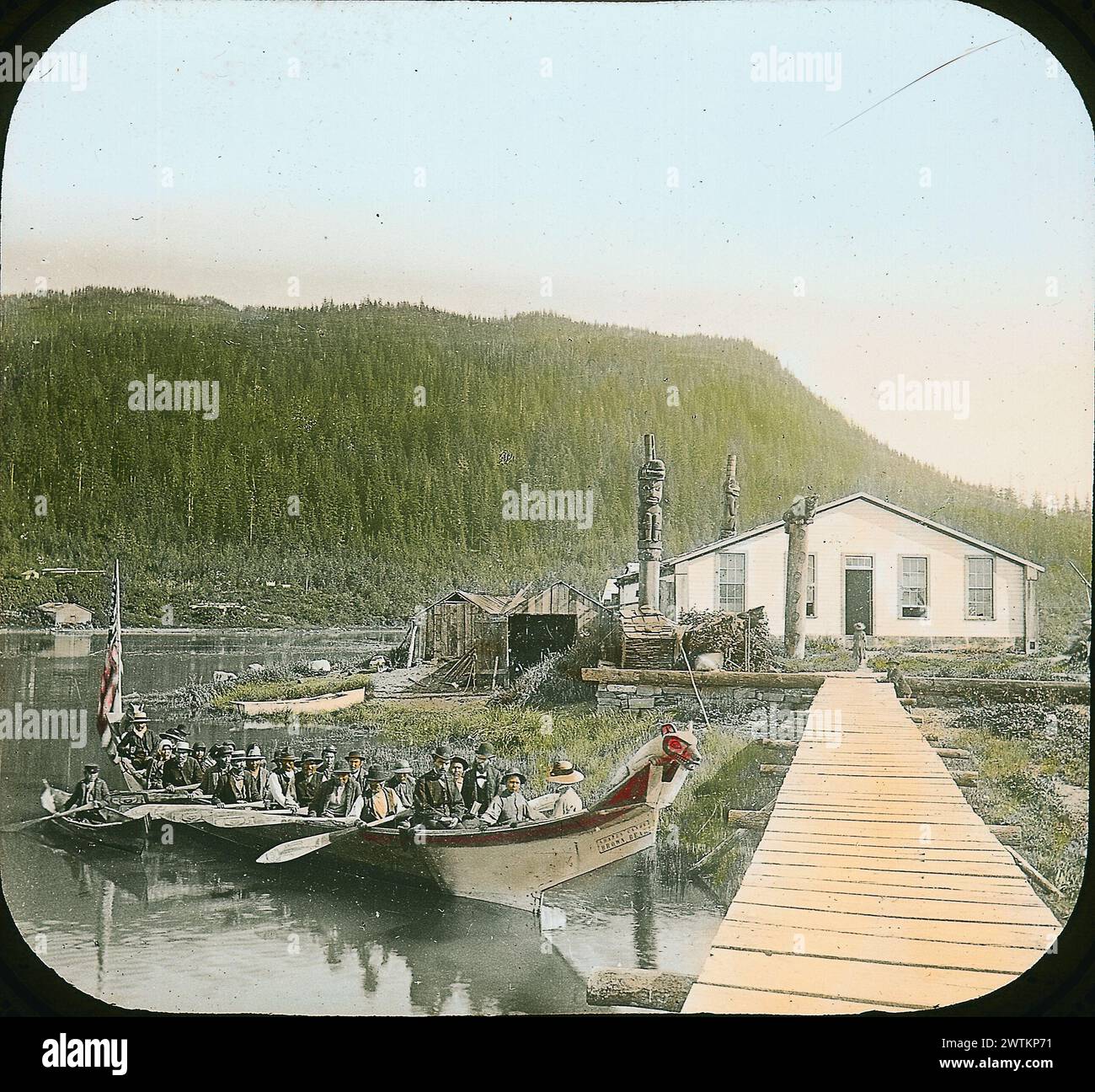 Transparency - Funeral, Wrangell, Alaska, about 1900 Stock Photo - Alamy