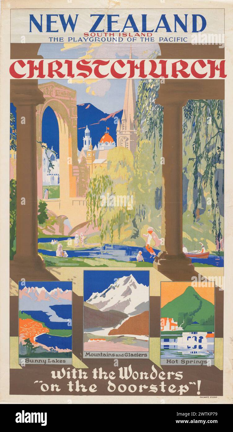 New Zealand Christchurch poster posters Stock Photo - Alamy