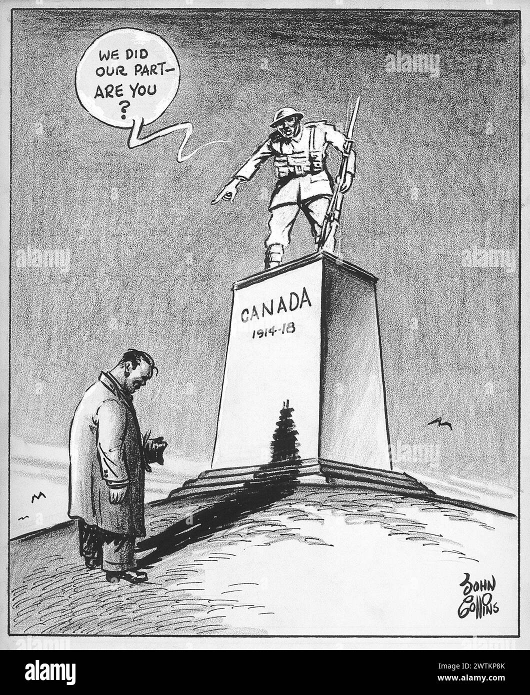 Cartoon - Lest We Forget. John Collins (1917-2007 Stock Photo - Alamy