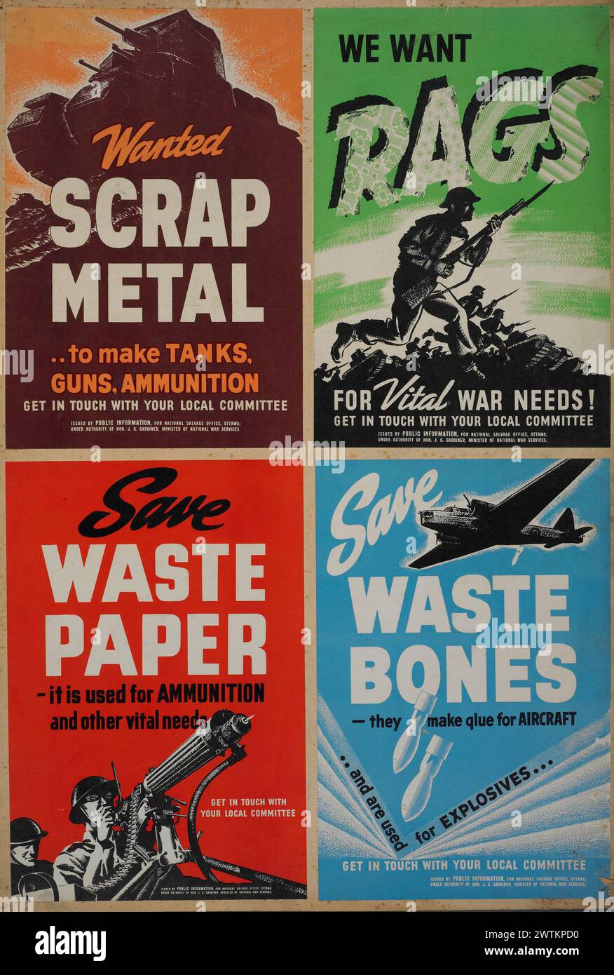 Posters, 'Wanted Scrap Metal / We Want Rags / Save Waste Paper / Save ...