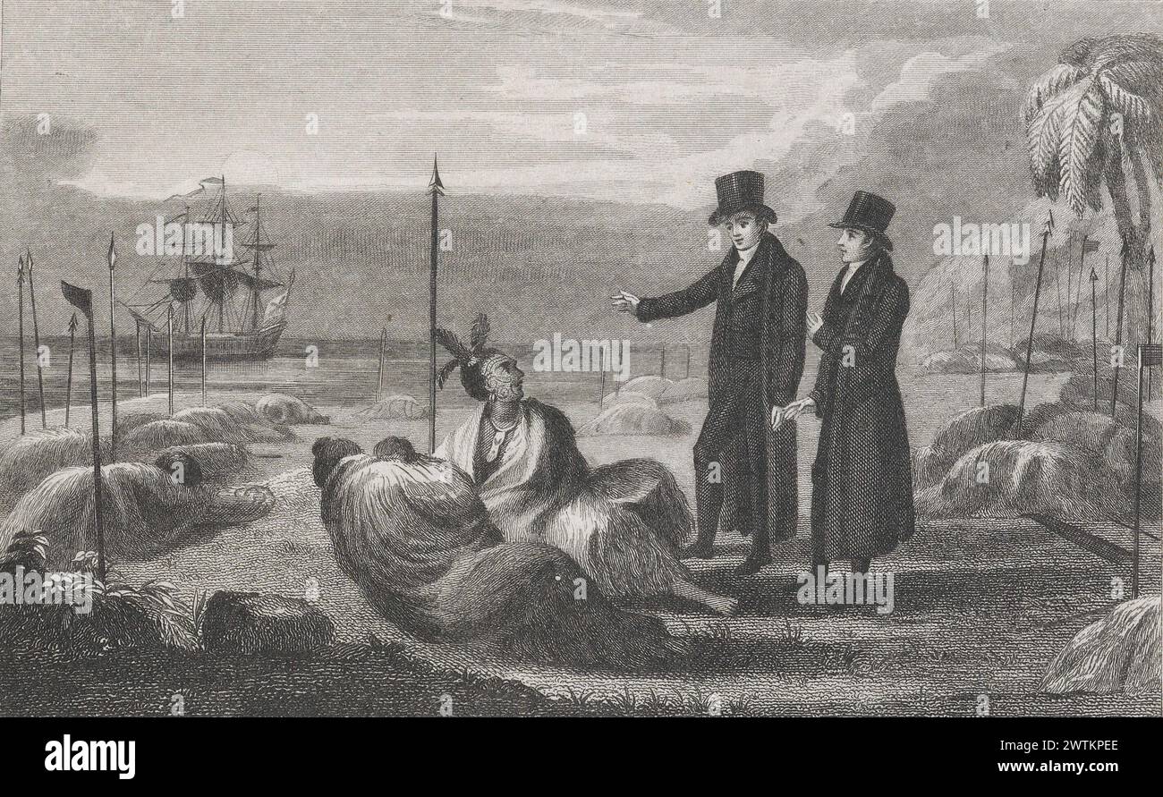Messrs Marsden and Nicholas, passing a night with the Zealanders prints ...