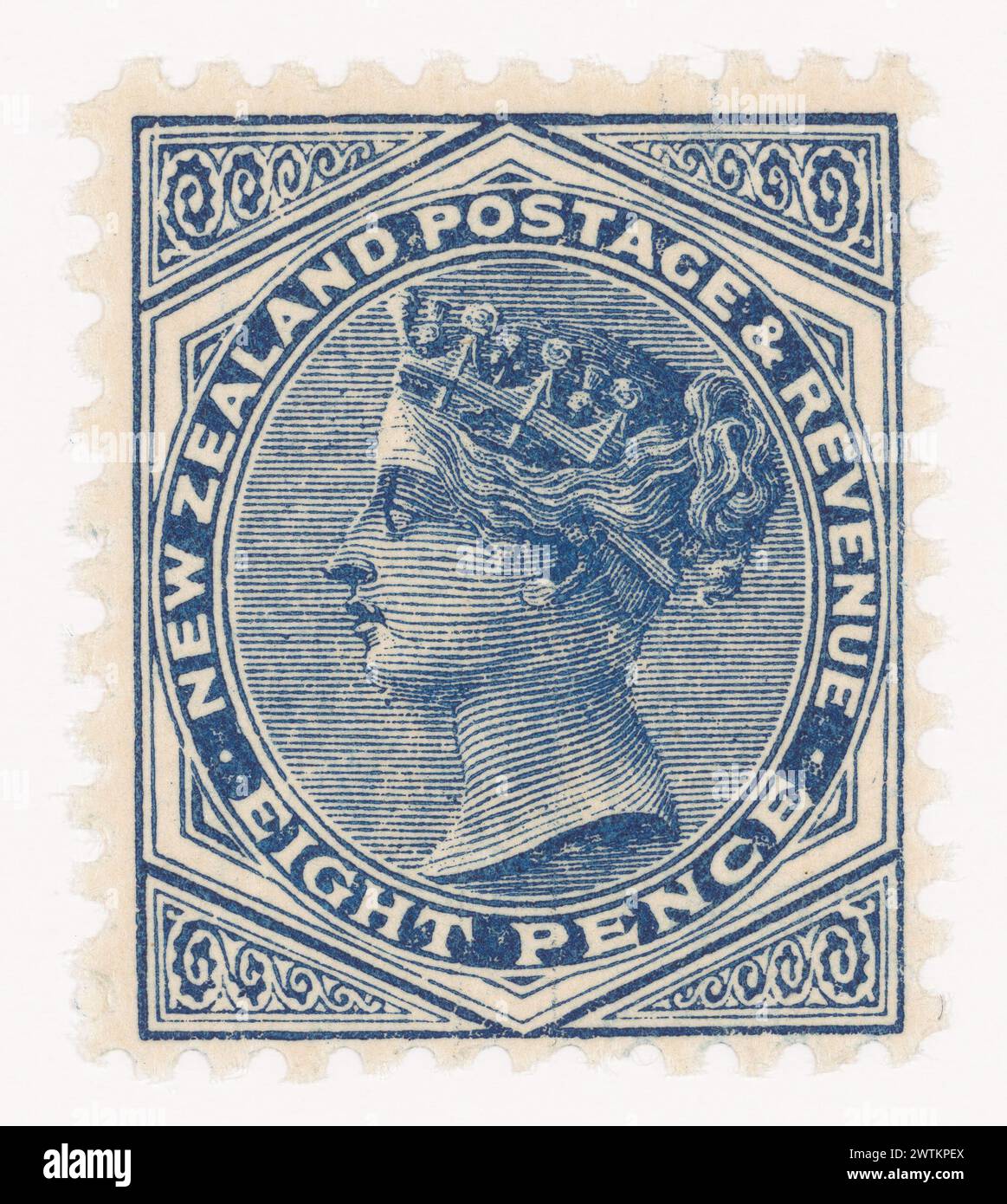 Issued eight penny 'Queen Victoria Second Side-face' definitive stamp ...