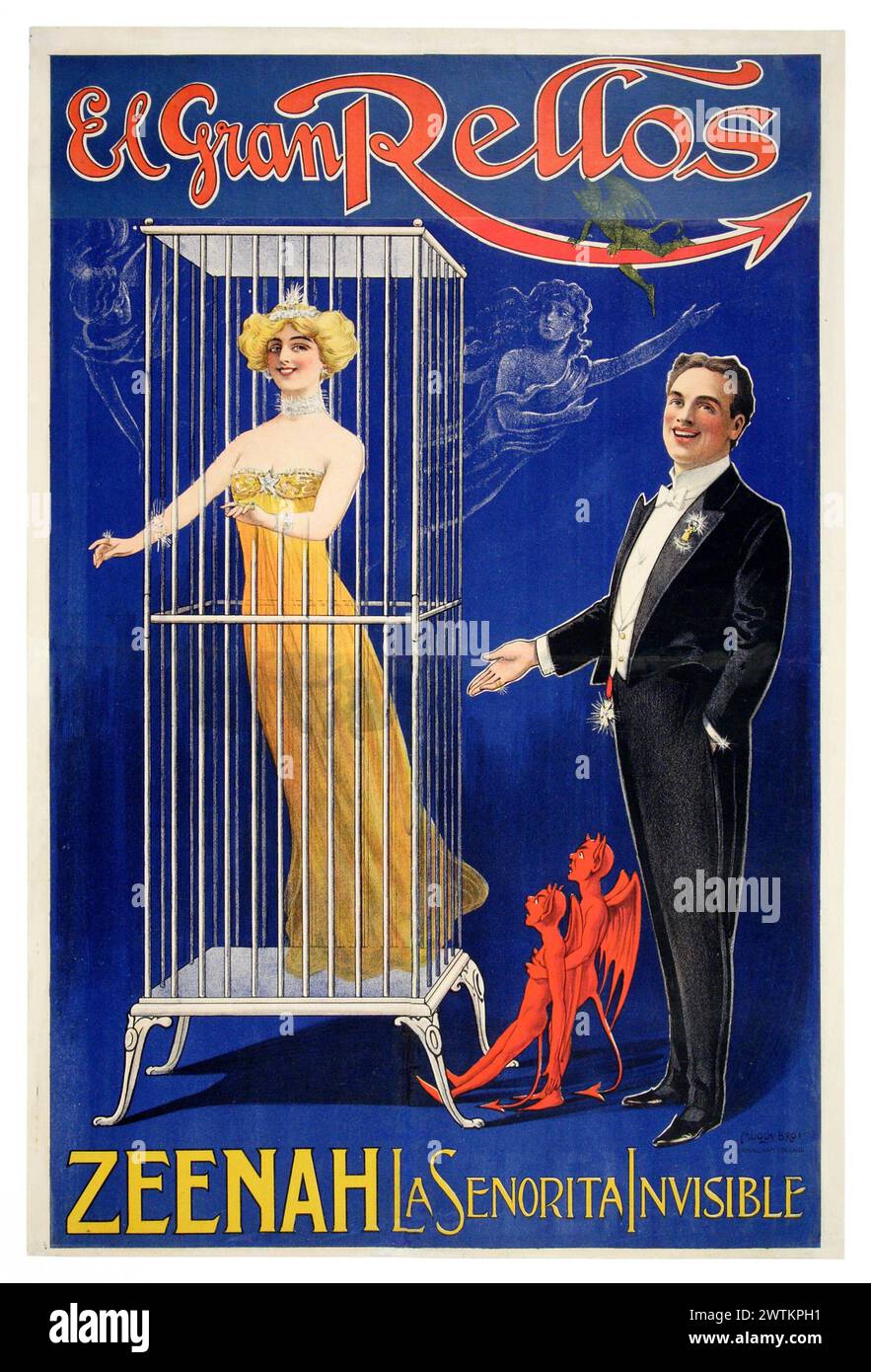 Magic poster - El Gran Rellos - Zeenah La Senorita Invisible Stock ...