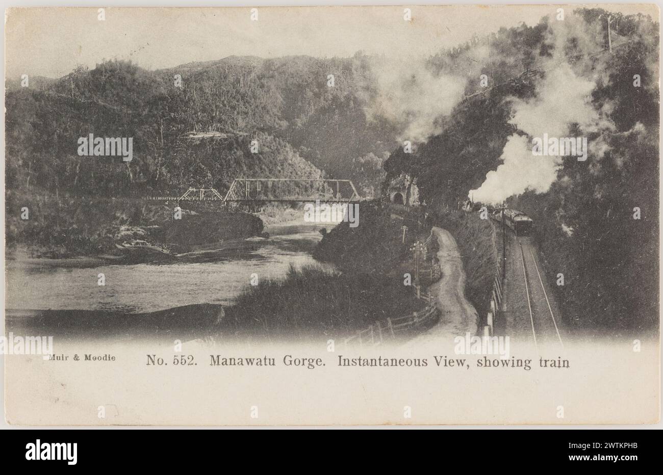 Manawatu Gorge. Instantaneous View, showing train photographic ...