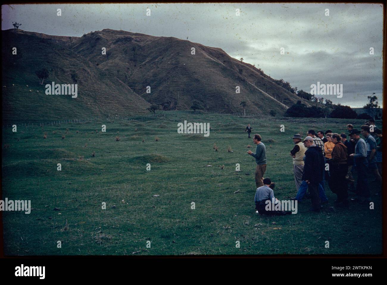 Part of an ancient cultivation area with (?) walls, mounds and pits ...