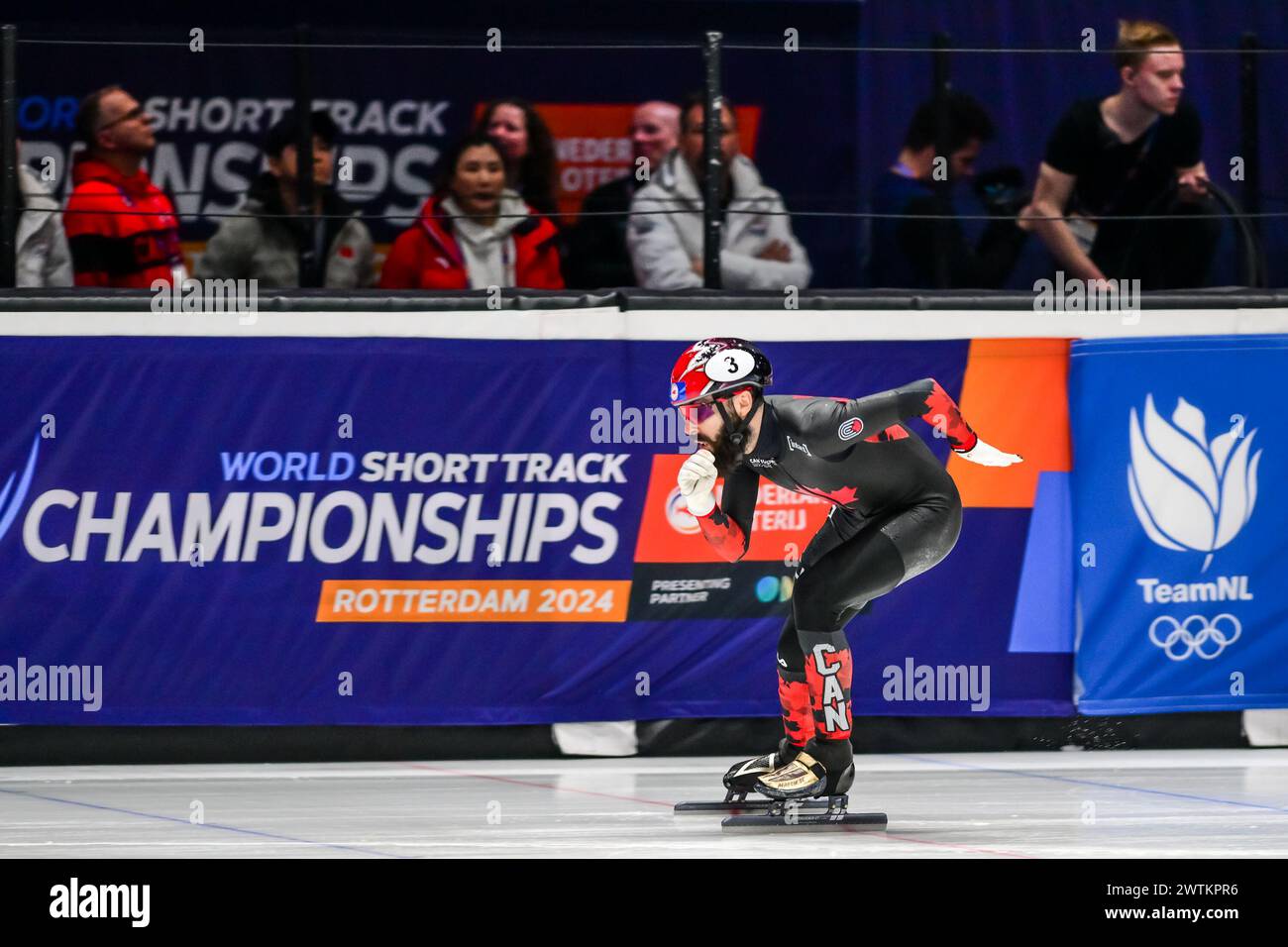 DUBOIS Steven CAN competing in the 1000m in the World Short Track Speed ...
