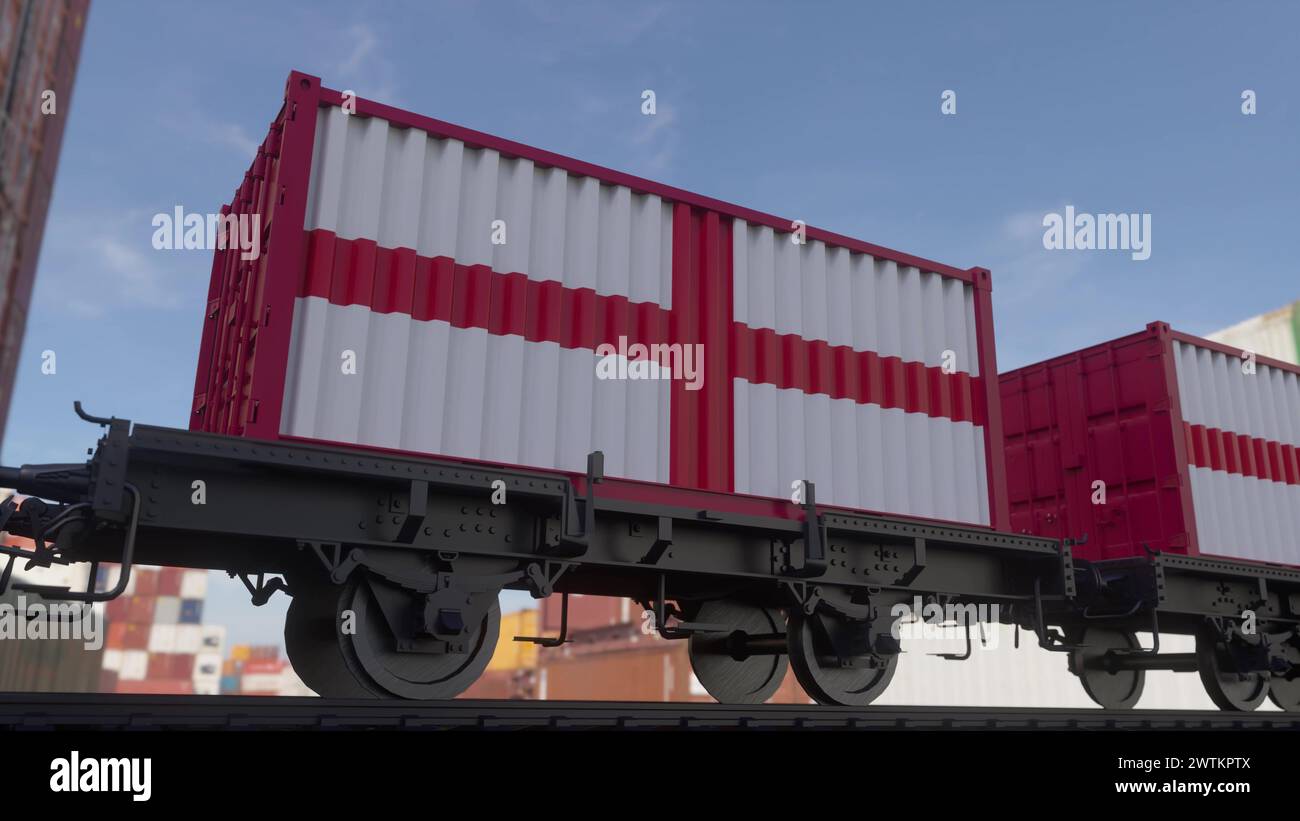 Train containers flag england railway hi-res stock photography and ...