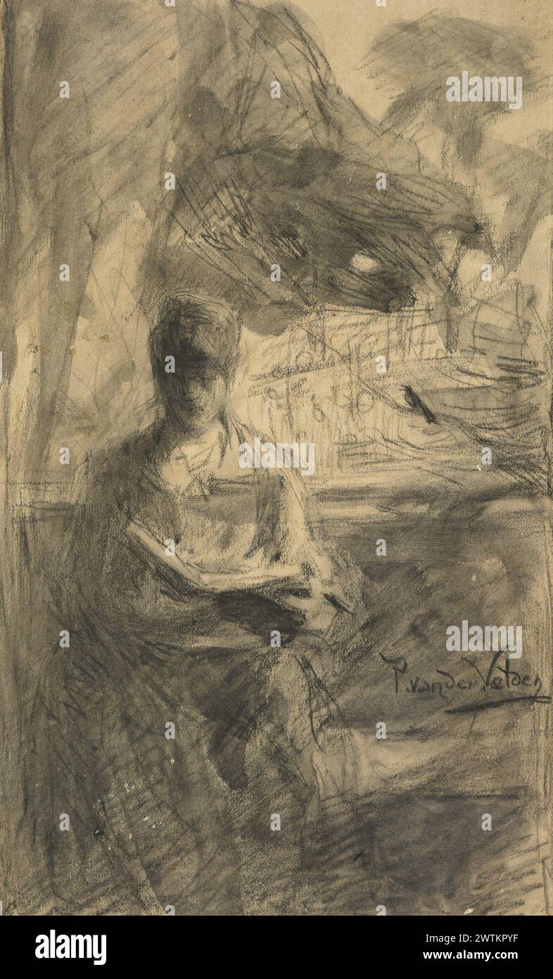 Woman reading drawings, works on paper Stock Photo - Alamy