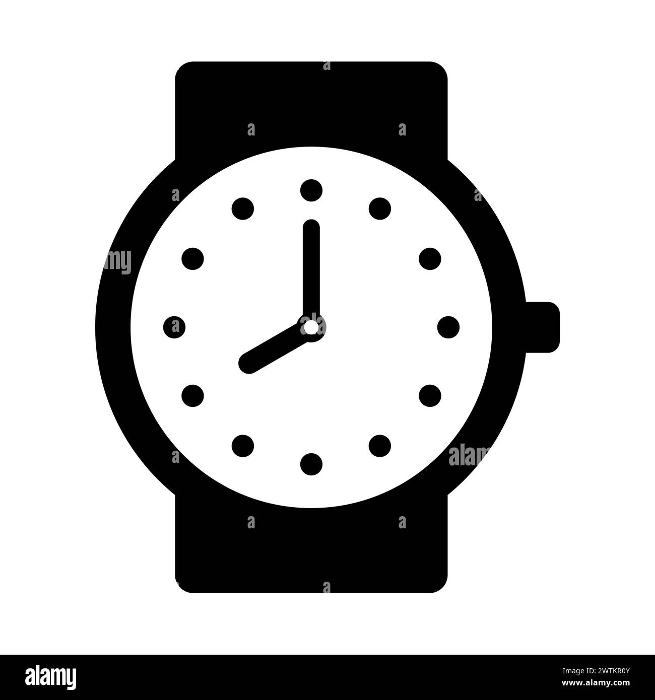 black vector watch icon on white background Stock Vector Image & Art ...