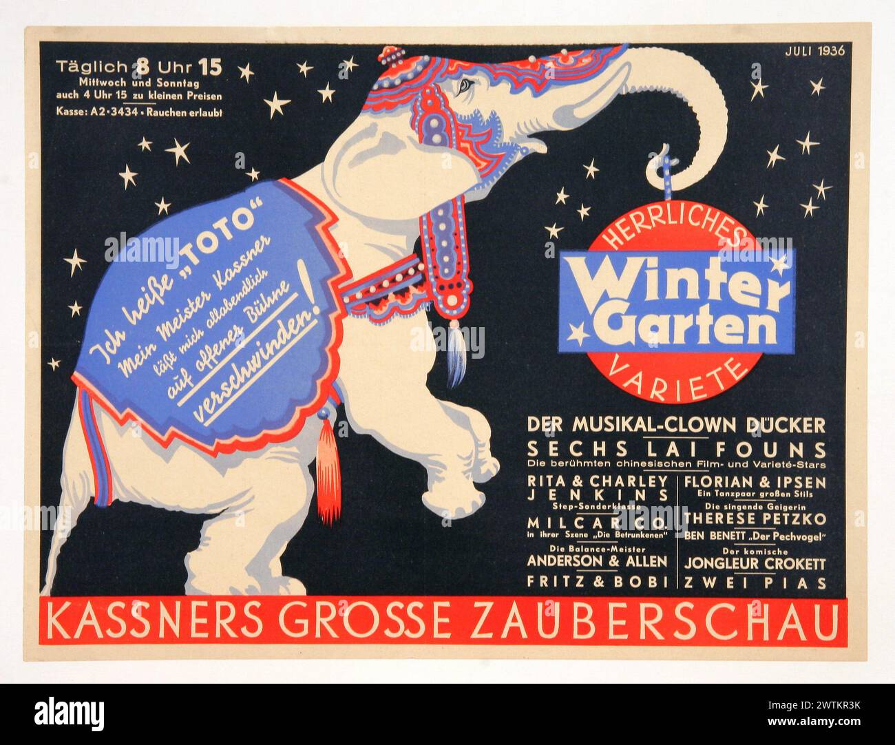 Magic poster - Kassner Grosse Zauberschau Stock Photo - Alamy