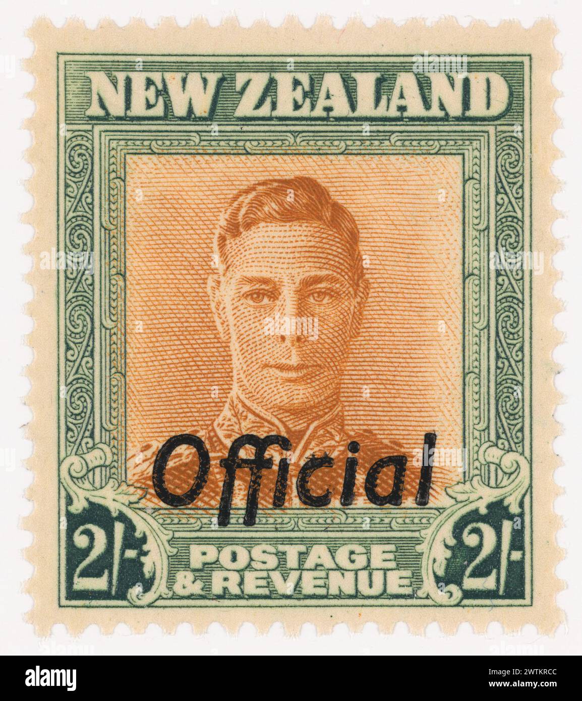 Issued two shillings 'King George VI' Official stamp postage stamps ...