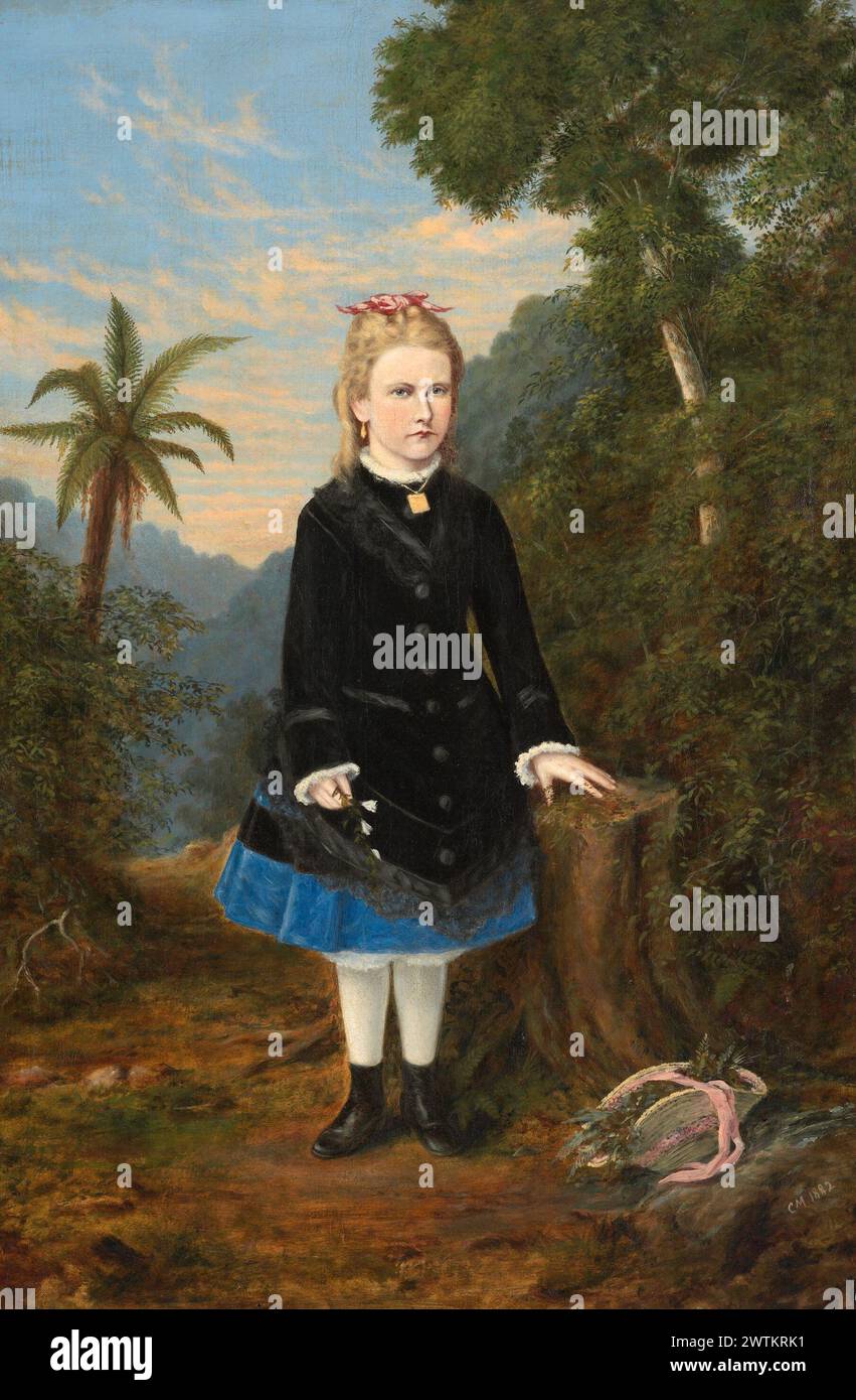 Untitled (Girl in a bush setting) oil paintings Stock Photo - Alamy