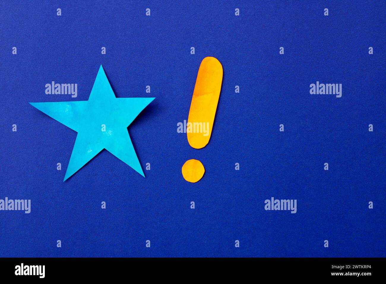 Celestial star with exclamation mark, success at its finest Stock Photo ...