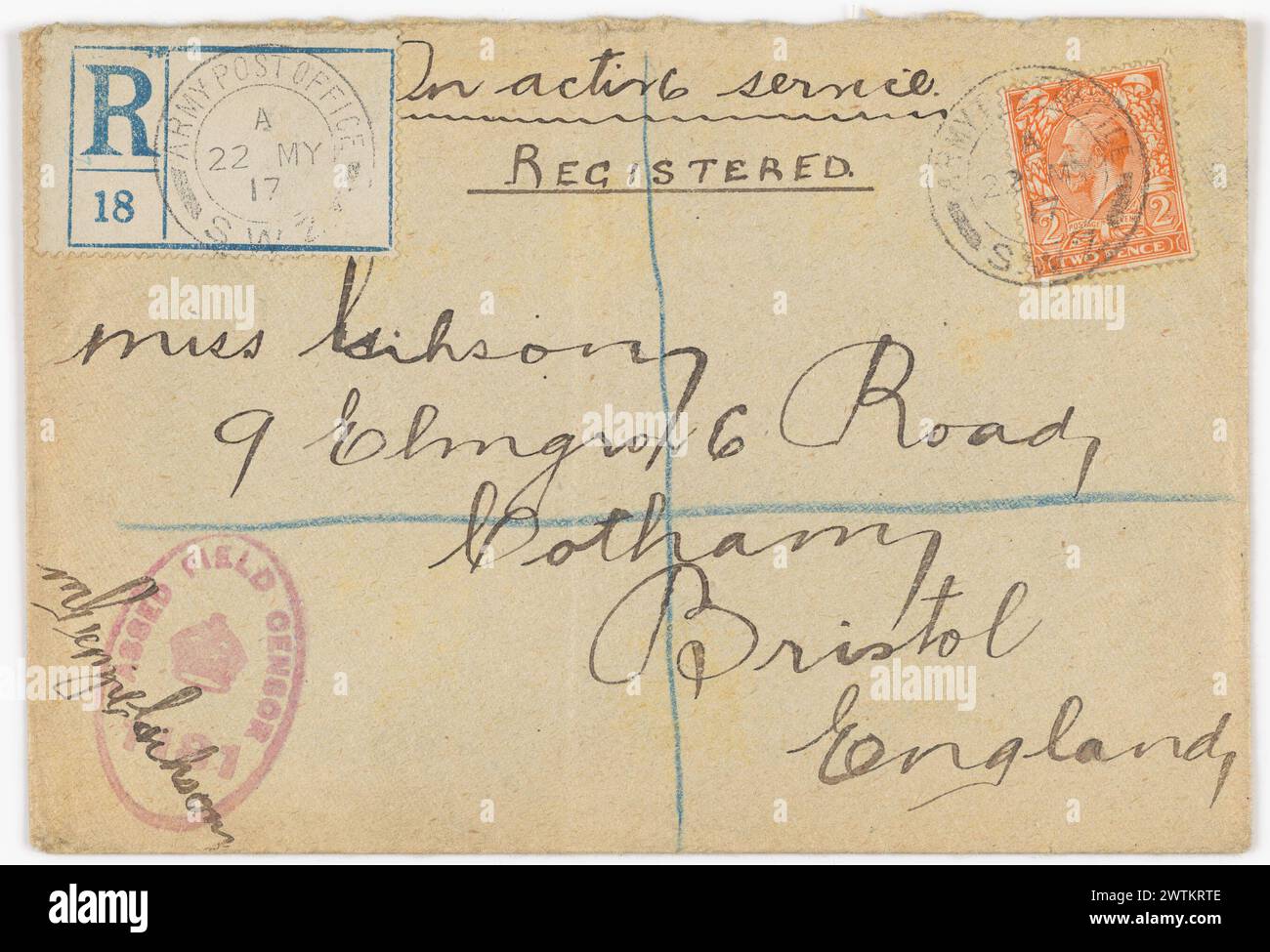 Philatelic 'cover' [envelope], WWI Visual and Verbal Communication ...