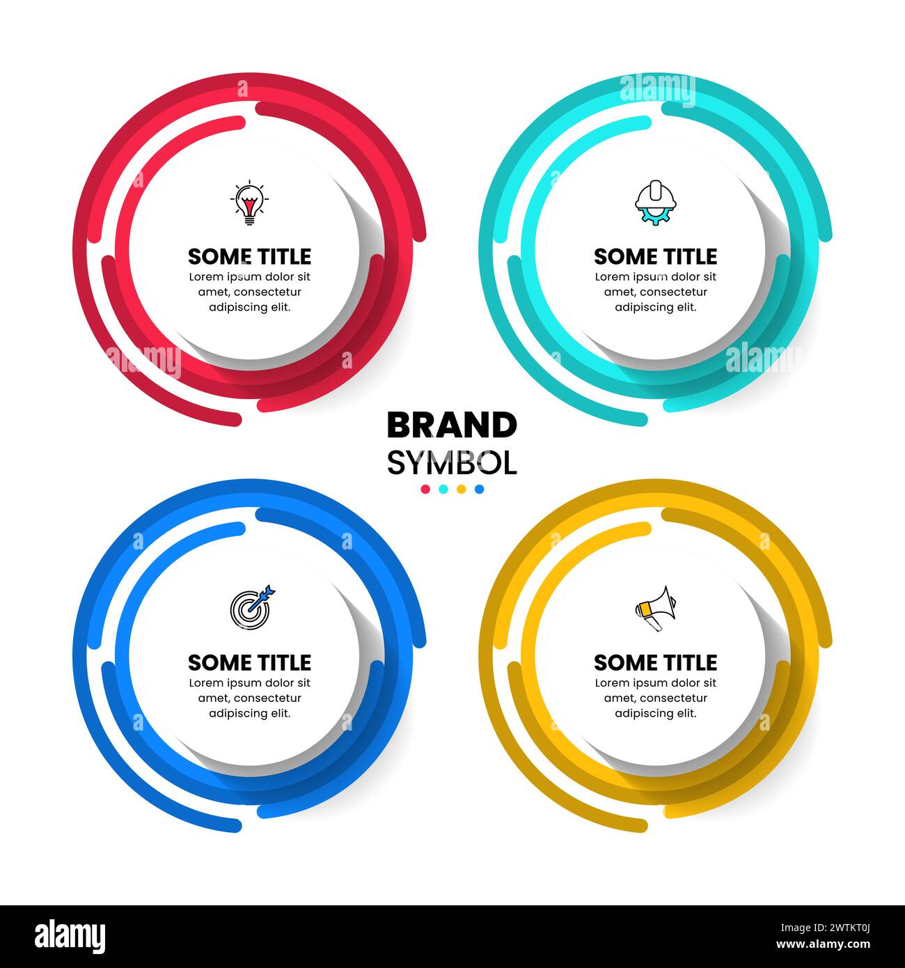 Infographic template with icons and 4 options or steps. Circles. Can be used for workflow layout ...