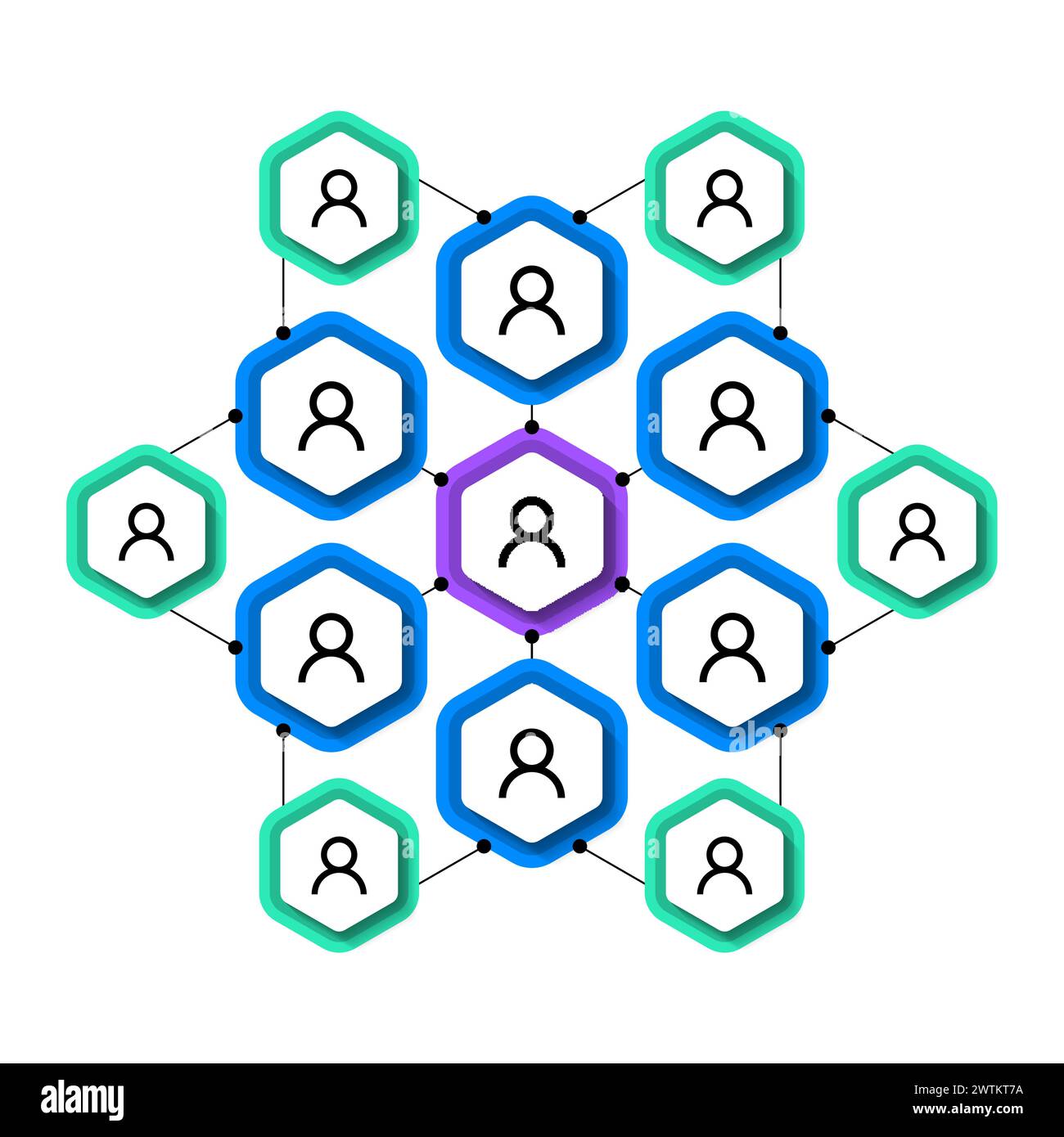 Infographic template. Circular hierarchy with hexagons and icons ... Infographic template. Circular hierarchy with hexagons and icons ...