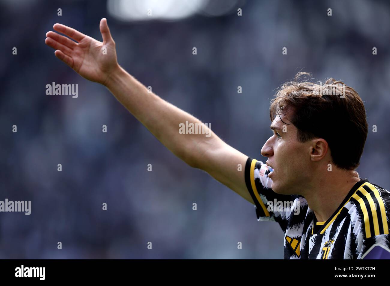 Federico Chiesa of Juventus Fc gestures during the Serie A football ...