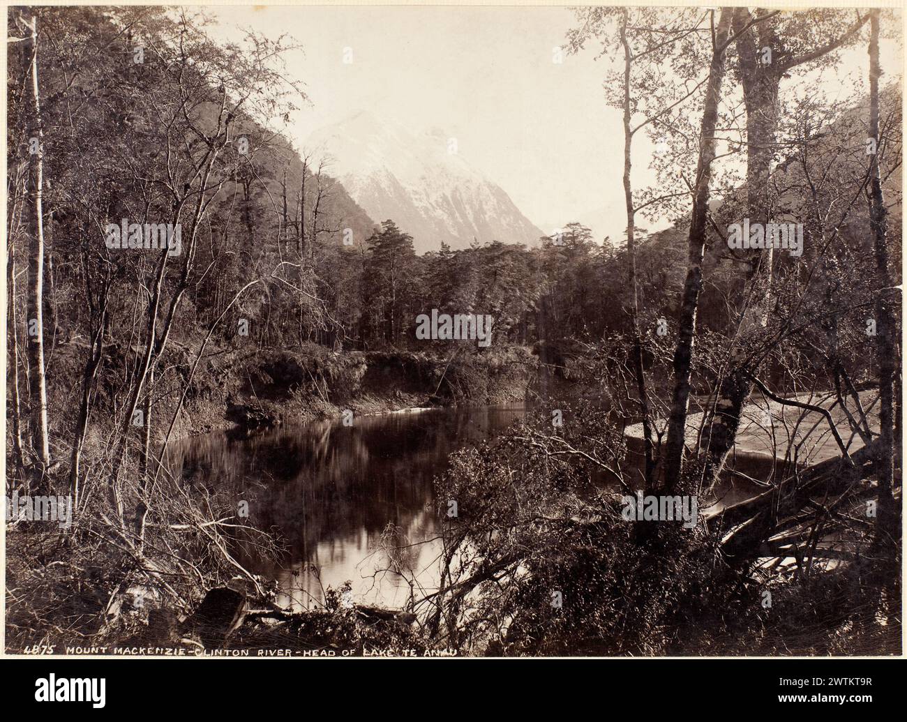 Mount Mackenzie - Clinton River - Head of Lake Te Anau black-and-white ...