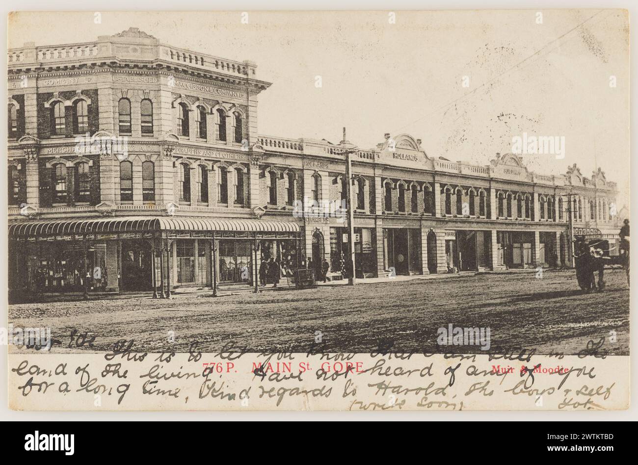 Main Street, Gore photographic postcards Stock Photo - Alamy