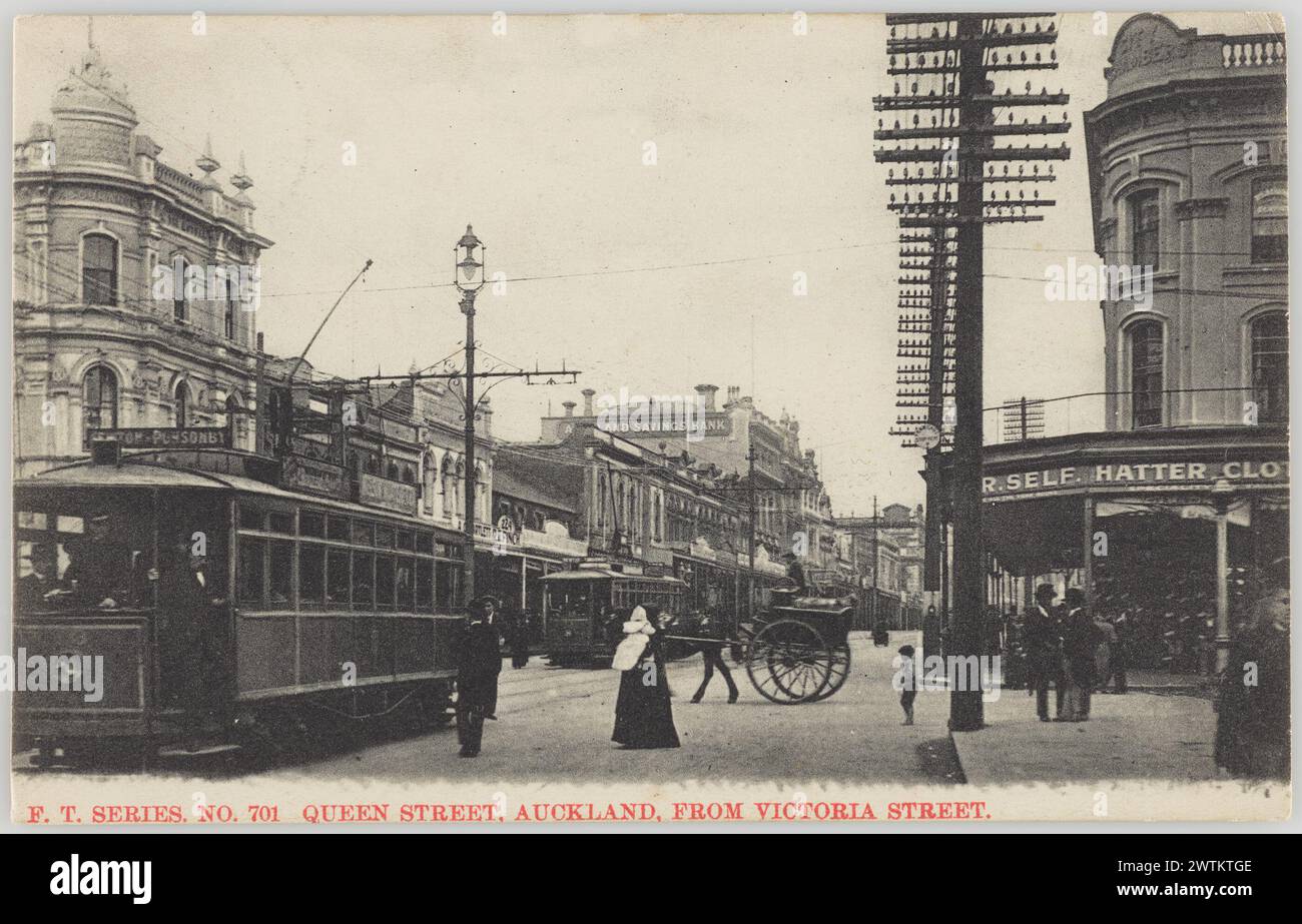 Queen Street, Auckland from Victoria Street photographic postcards ...