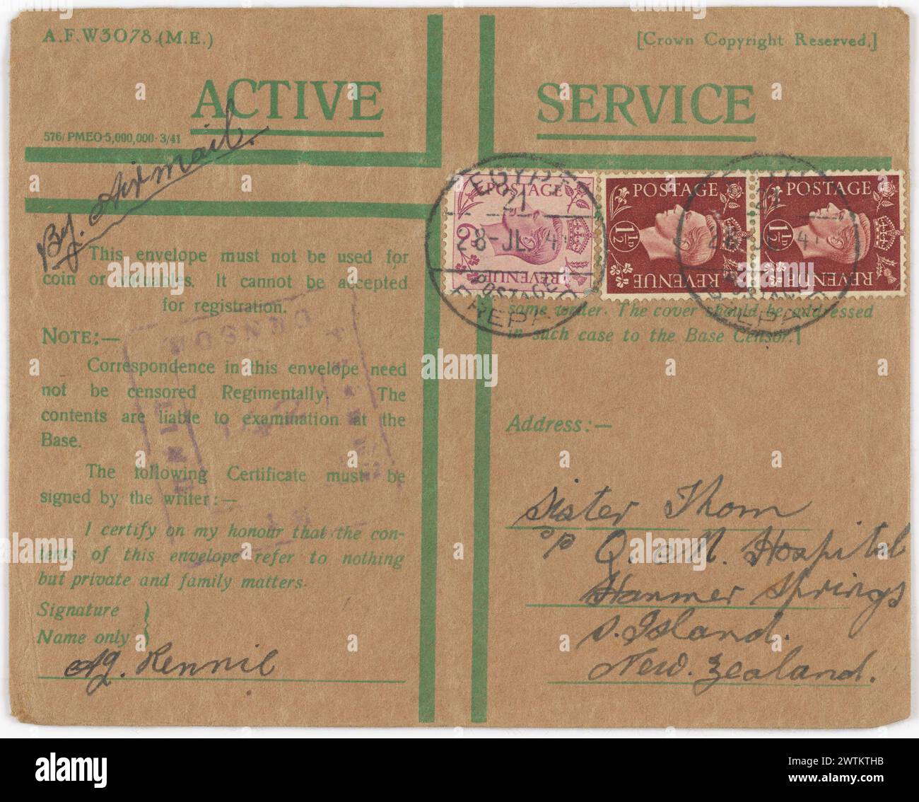 Philatelic 'cover' [envelope], WWII Visual and Verbal Communication ...