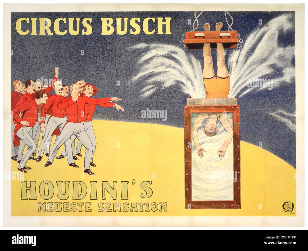 Magic poster - Circus Busch Houdini's Neueste Sensation Stock Photo - Alamy
