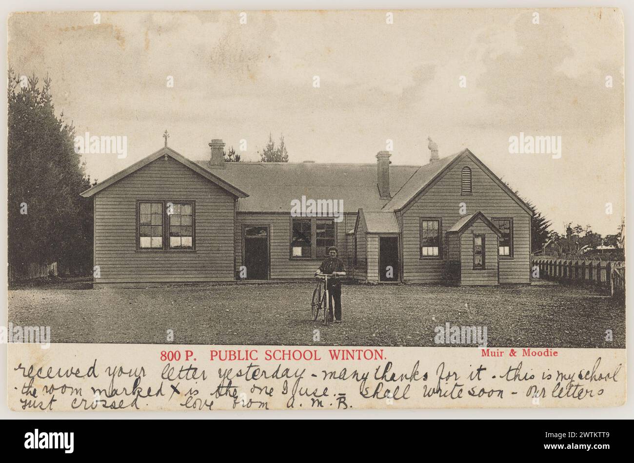 Public School, Winton photographic postcards Stock Photo - Alamy