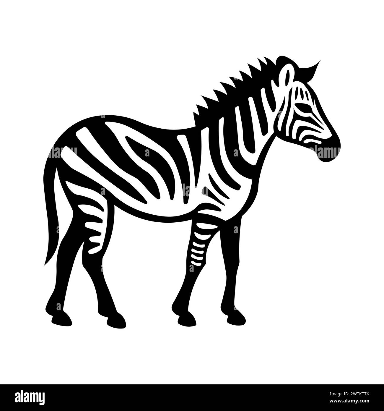 black vector zebra icon on white background Stock Vector Image & Art ...
