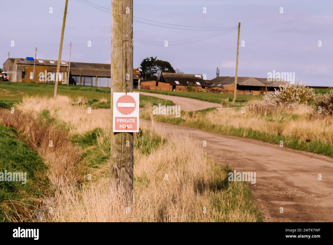 No Entry, Private Road sign on Essex countryside farm lane, Great ...